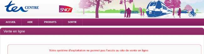 Pas de billets TER depuis GNU/Linux