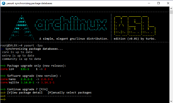 Voici Arch Linux sous Windows 10